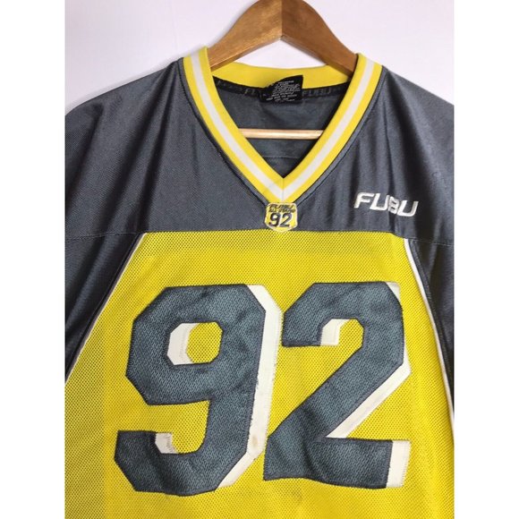 FUBU | Shirts | Vintage Fubu 92 9s Hip Hop Yellow Gray Jersey Mens 2xl Flawed | Poshmark